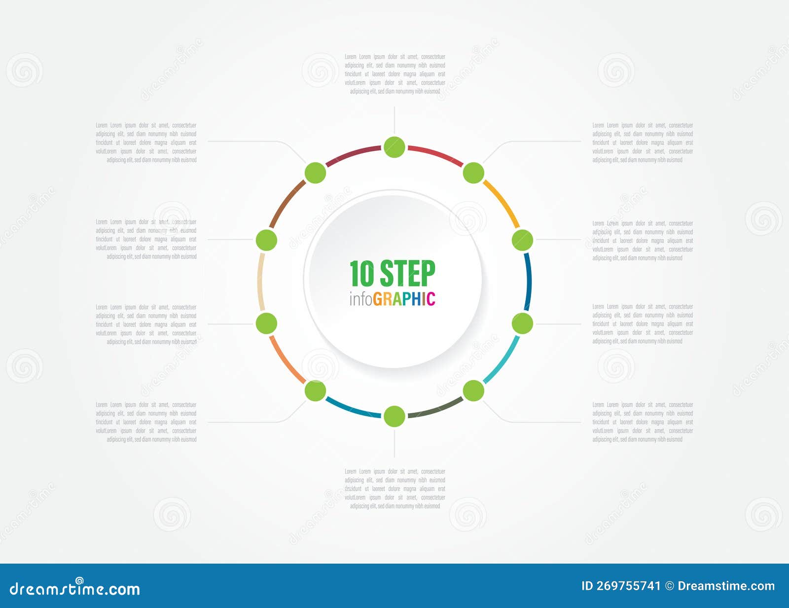 Pie Charts For Infographics. Colorful Elements With 3 To 10 Steps ...