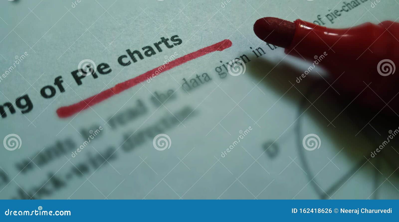 Pie Charts Text Underlined with Red Colour on White Paper Stock Photo ... Pie Charts Text Underlined with Red Colour on White Paper Stock Photo ...