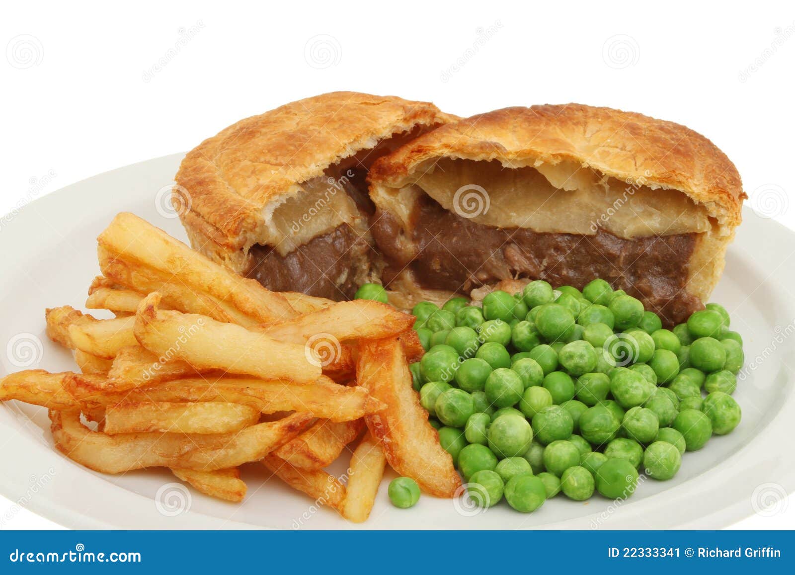 Pie chips and peas closeup stock image. Image of meal - 22333341