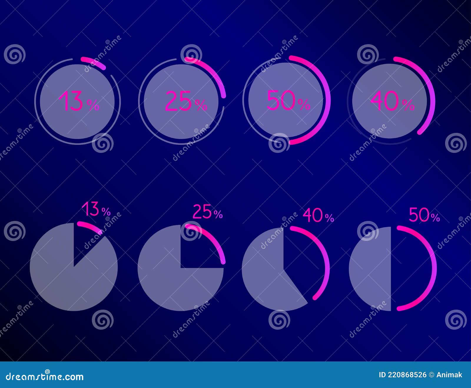 Pie Circle Chart, Graph. Infographic Stock Vector - Illustration of ...