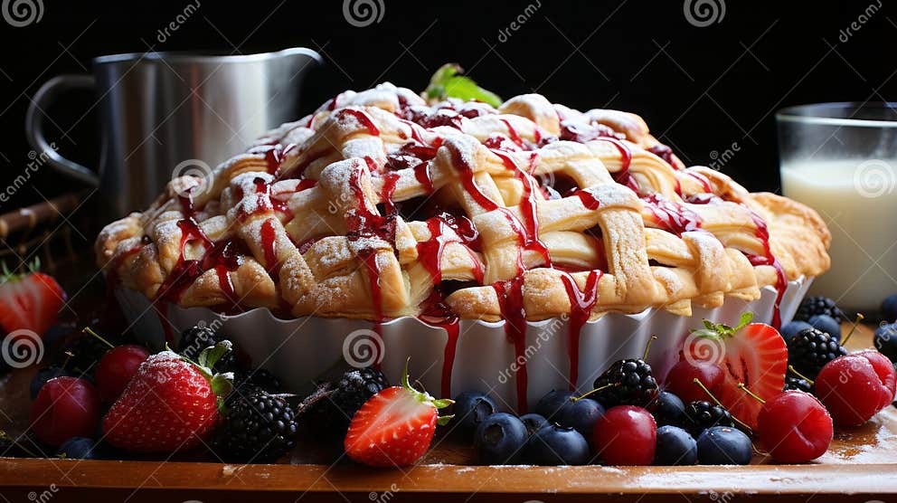 A Pie on a Cooling Rack. Generative AI. Stock Illustration ...