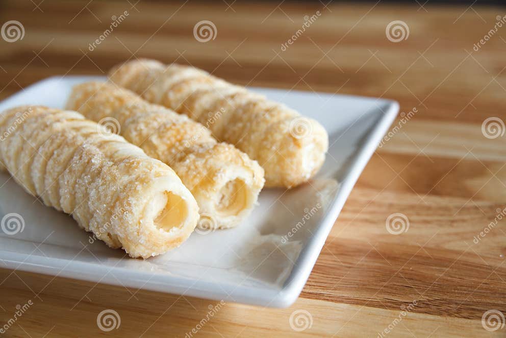 Pie crispy cream stock photo. Image of tasty, roll, sweet - 39882380