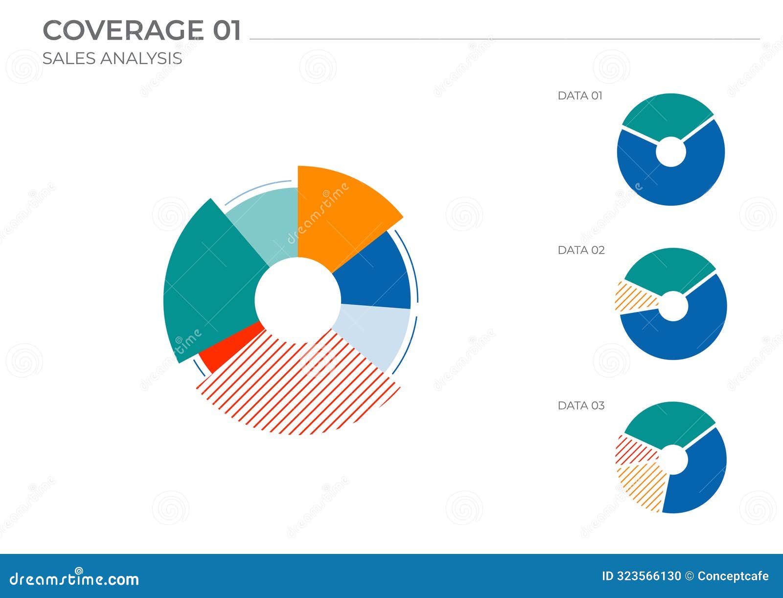 Pie Data Analysis Charts in Color. Vector Elements Charts. Stock Vector ...
