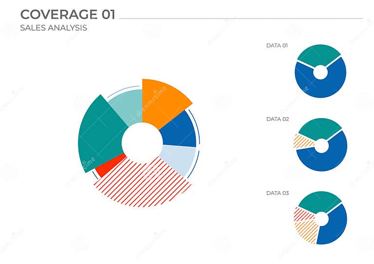 Pie Data Analysis Charts in Color. Vector Elements Charts. Stock Vector - Illustration of design ...