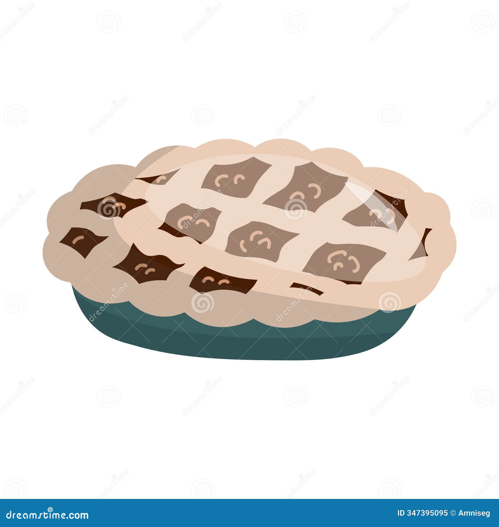 Pie Delicious Vector Illustration on White Background Stock ...