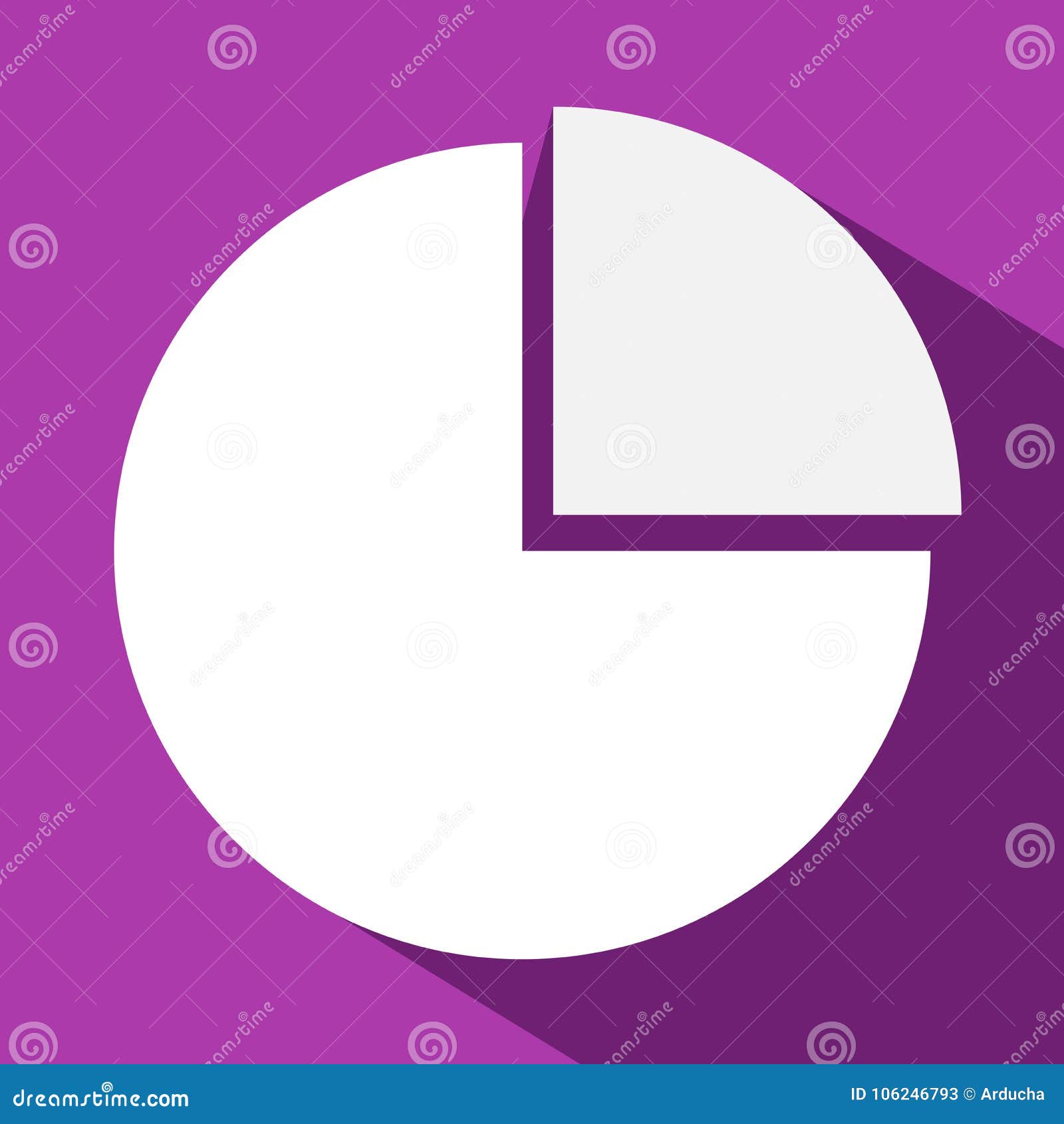Pie Diagram Chart Icon Square Frame Purple Stock Vector - Illustration ...