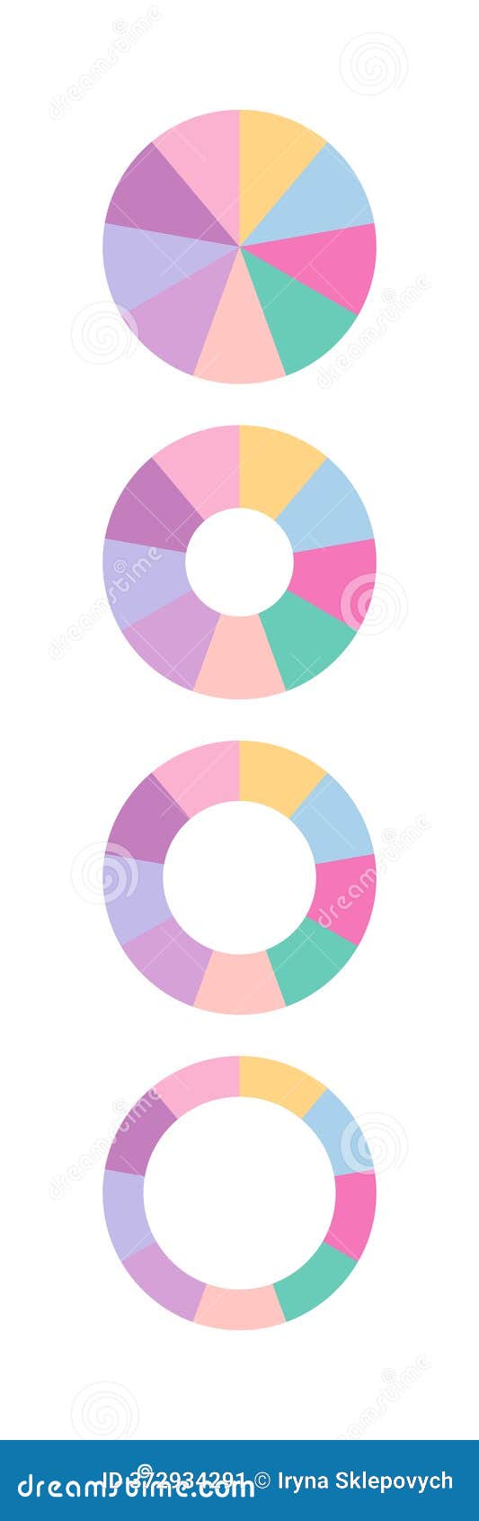 Round Structure Graph. Circular Chart. Pie Diagram Divided Into Pieces ...