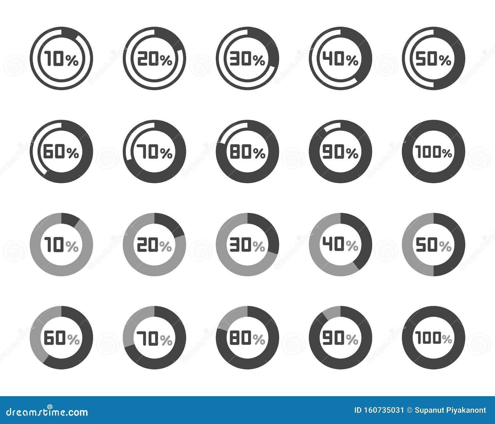 Pie donut chart icon set stock vector. Illustration of layout - 160735031 Pie donut chart icon set stock vector. Illustration of layout - 160735031