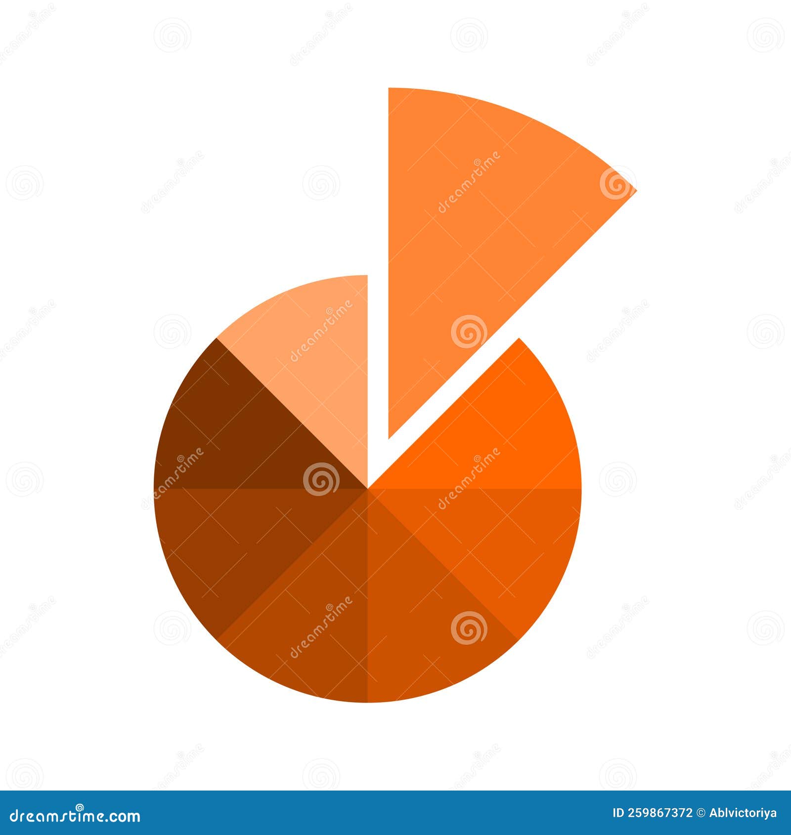 Pie, Donut or Pizza Chart Divided in 8 Monochrome Orange Sections with ... Pie, Donut or Pizza Chart Divided in 8 Monochrome Orange Sections with ...