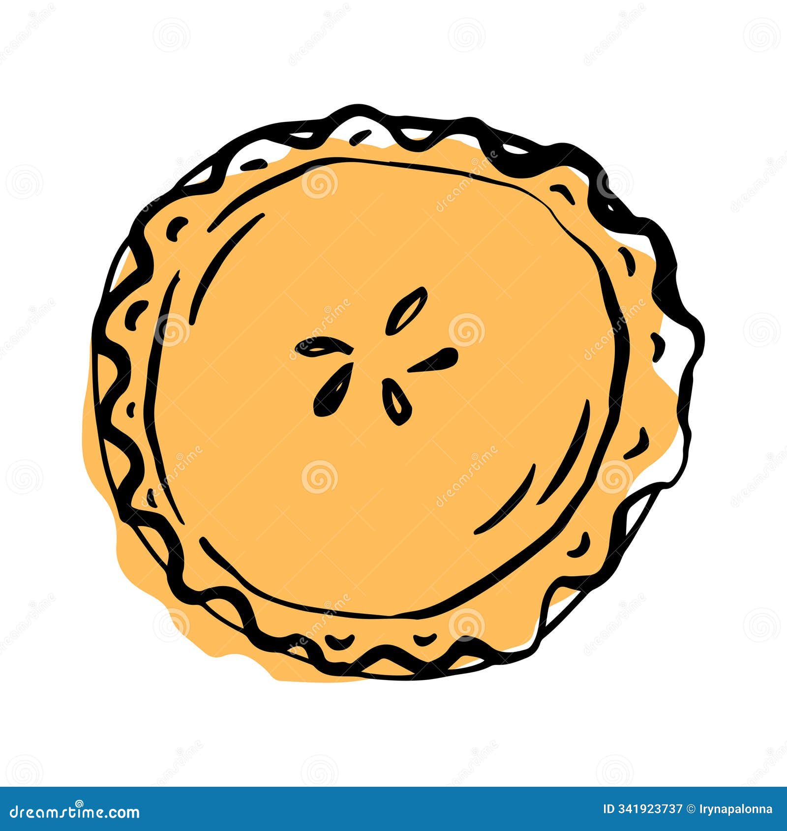 Pie Doodle Illustration, Simple Sketch Drawing, Vector Stock ...