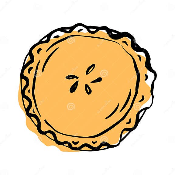 Pie Doodle Illustration, Simple Sketch Drawing, Vector Stock ...