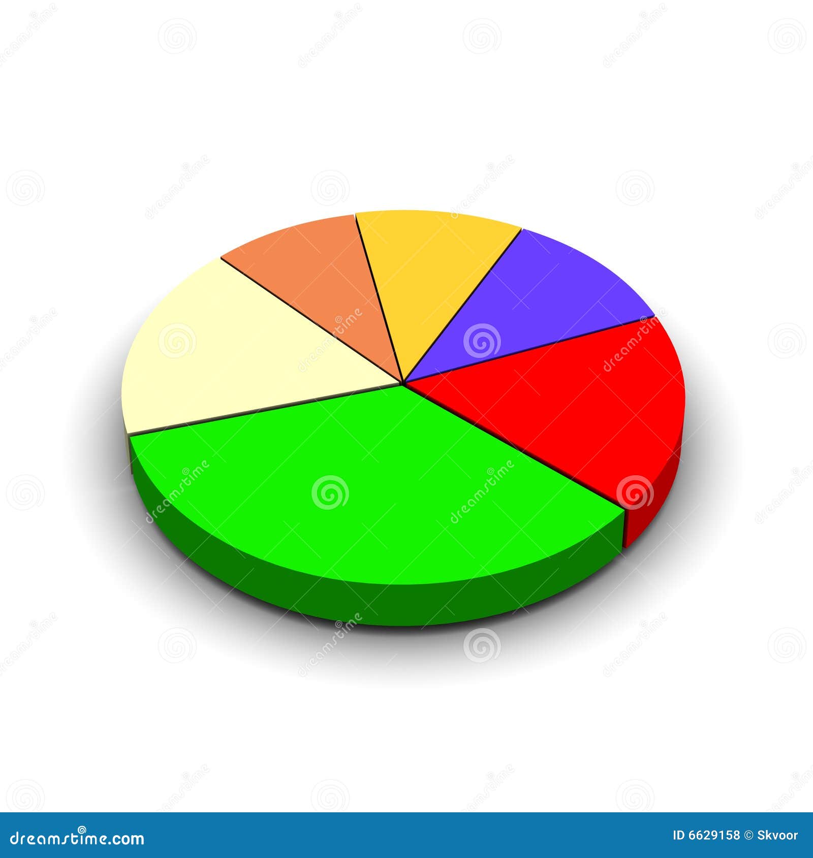Pie graph 3d stock illustration. Illustration of graph - 6629158
