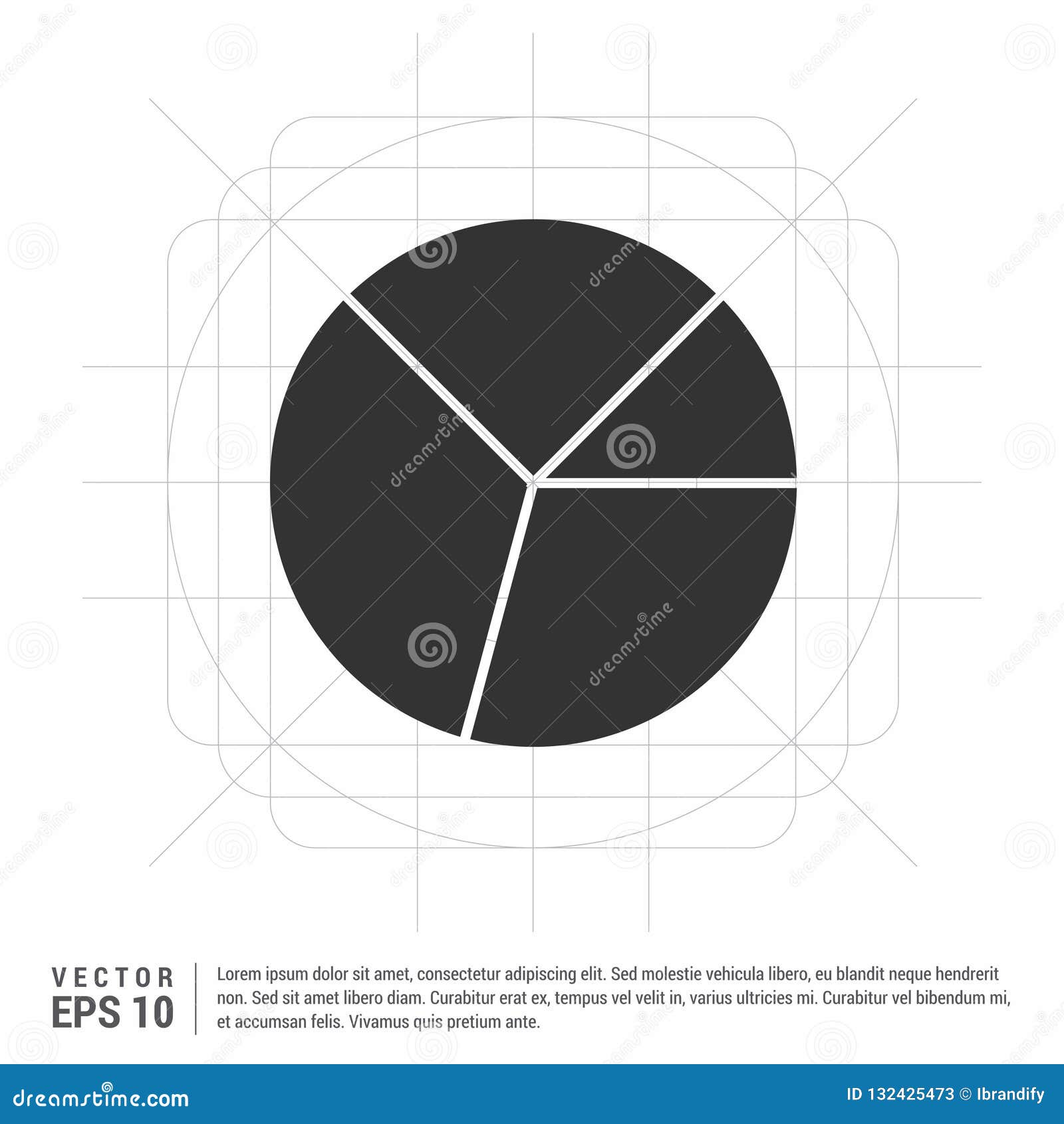 Pie graph icon stock vector. Illustration of flat, graphic - 132425473