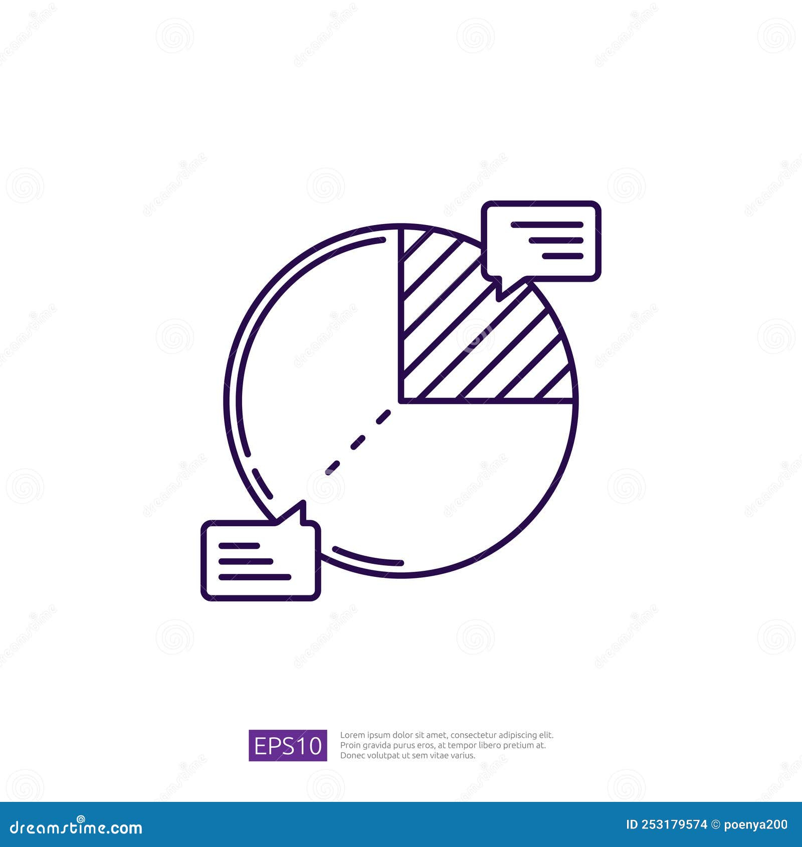 Pie Graph Outline Vector Icon Stock Vector - Illustration of diagram ...