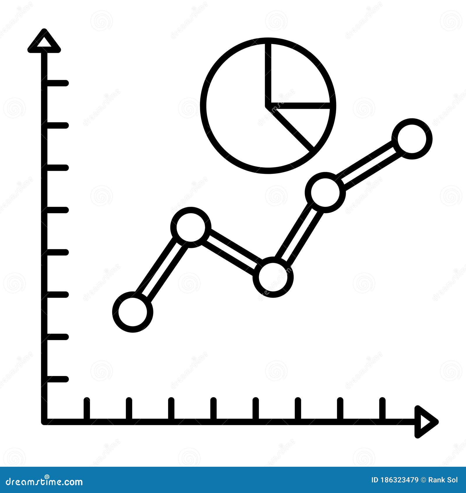 Pie Graph Outline Vector Icon Which Can Easily Modify or Edit Stock ...
