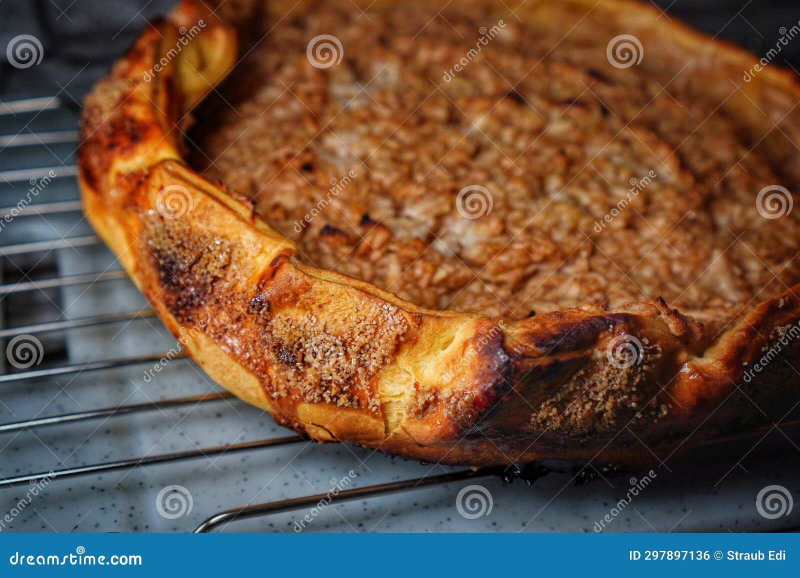 Pie with Grated Apples and Cinnamon in Puff Pastry Stock Photo - Image ...