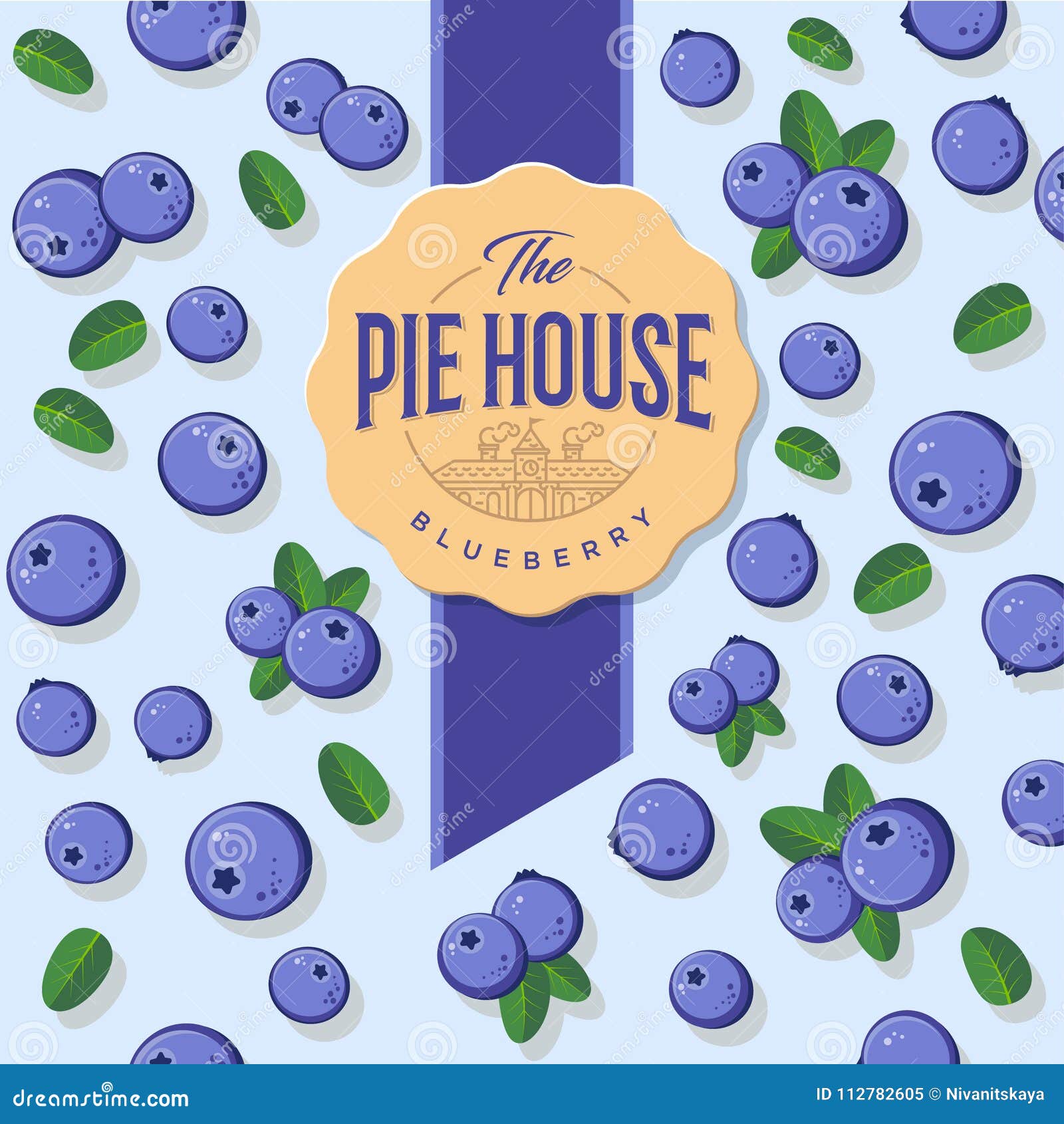 Pie House Packaging. Label For Pie. Strawberry Pattern. Vector ...