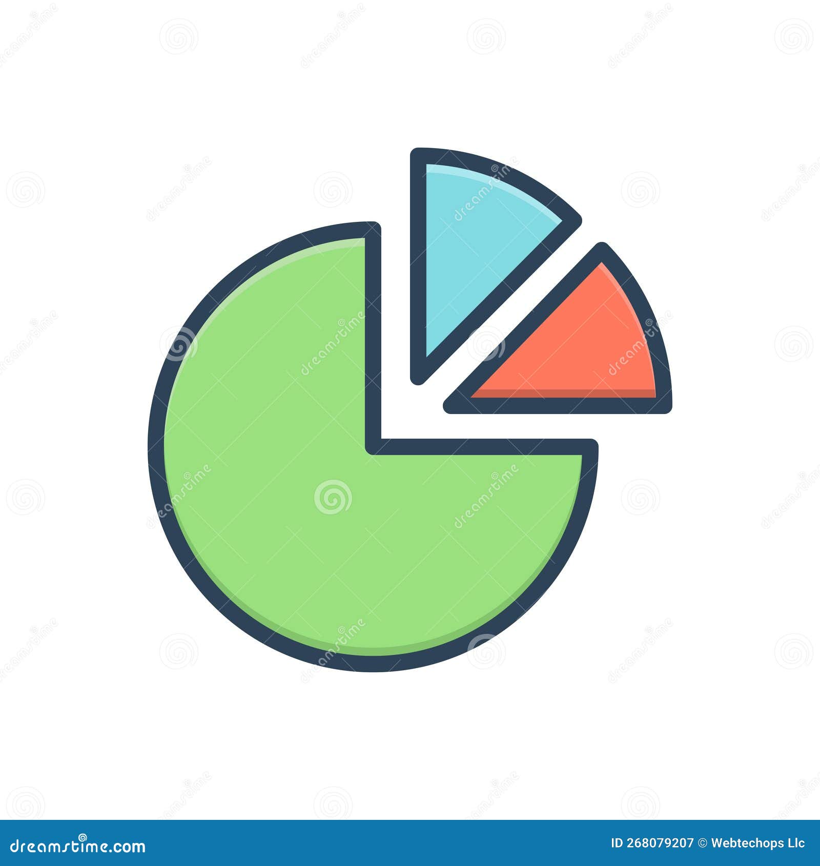 Color Illustration Icon for Pie, Circle and Slice Stock Illustration ...