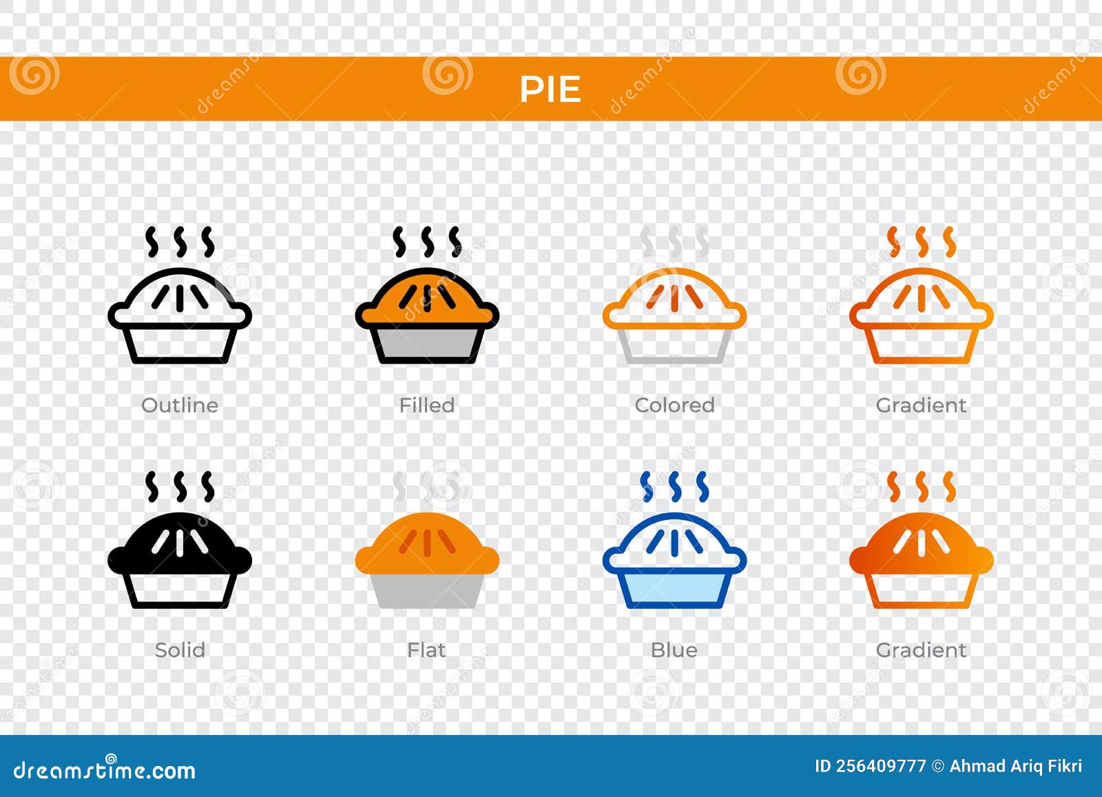 Pie Icon in Different Style. Pie Vector Icons Designed in Outline ...