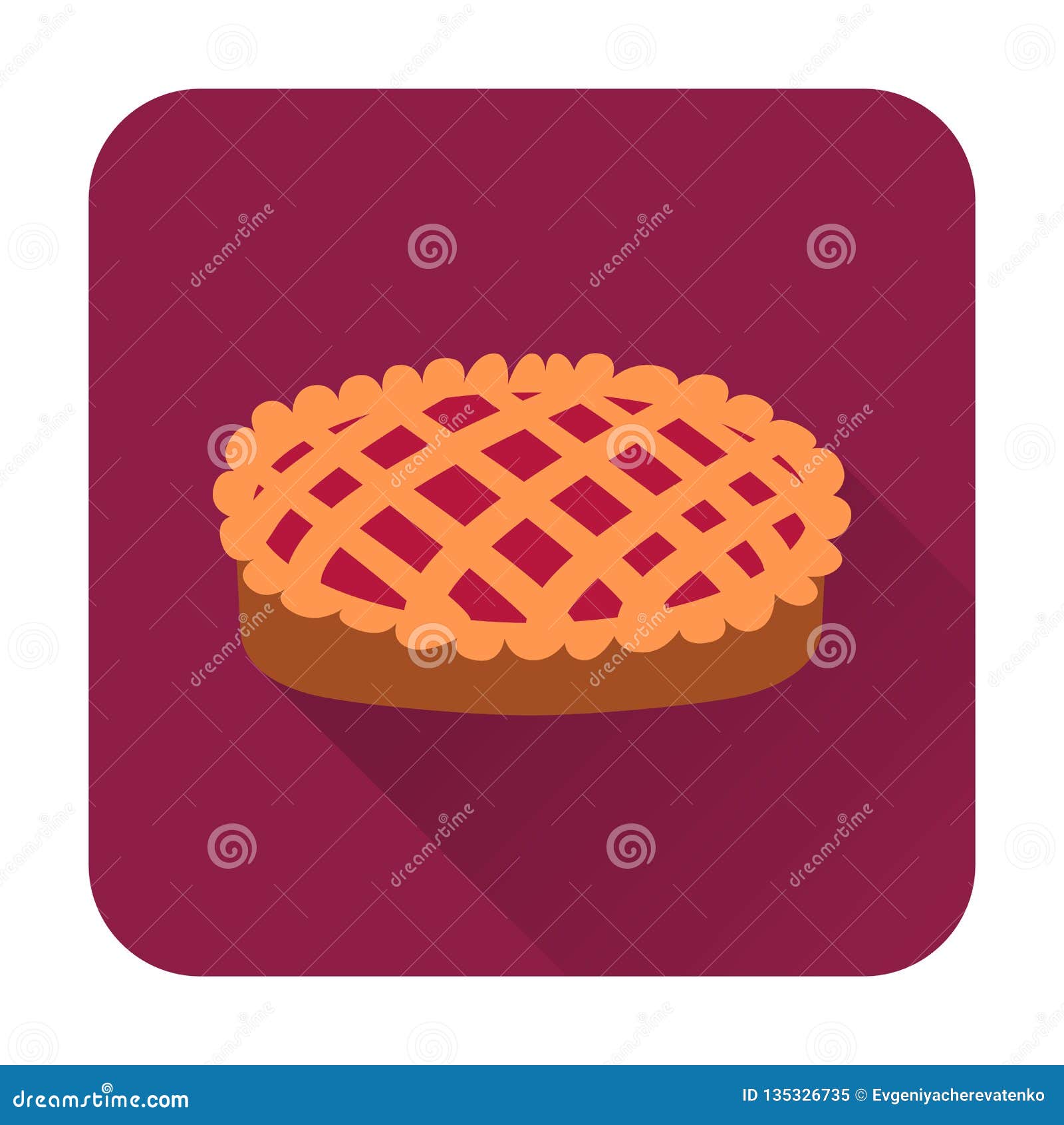 Pie Icon Flat Vector Illustration, Food Icon Stock Vector ...