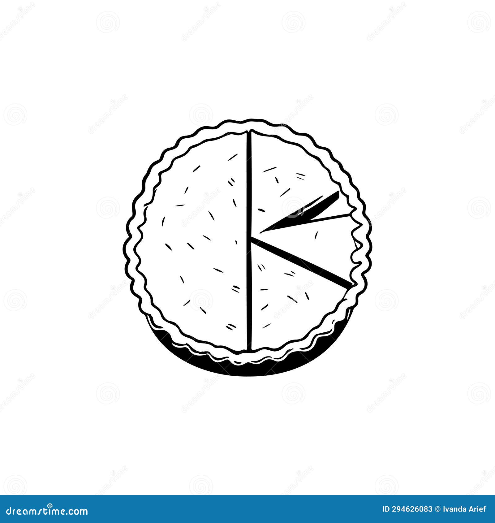 Pie Icon Hand Draw Black Thanksgiving Colour Logo Symbol Perfect Stock ...