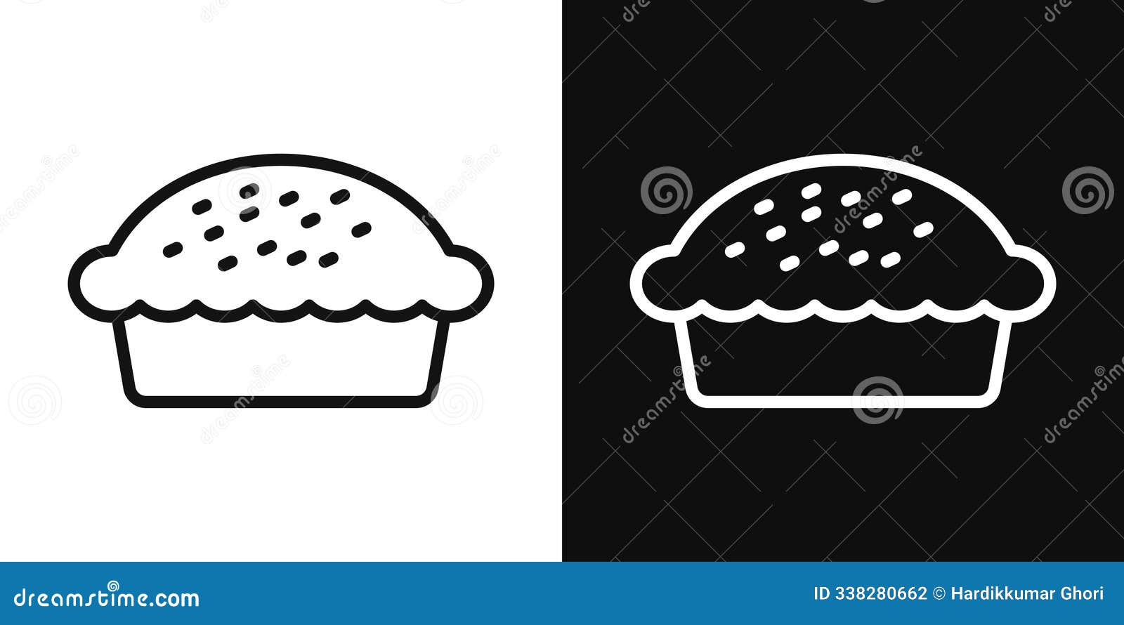 Pie Icon Set. Hot Apple Pie Vector Symbol in Black Filled and Outlined ...
