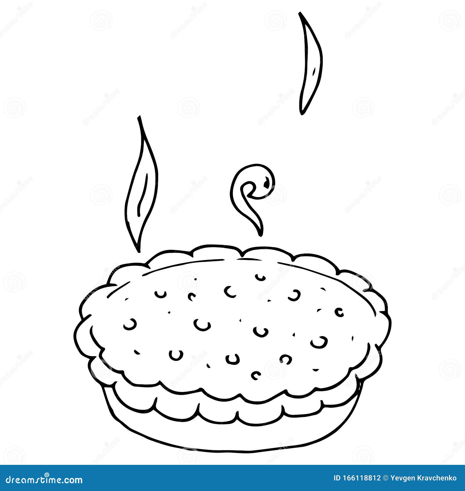 Pie Icon. Vector of Homemade Pie. Hand Drawn Pumpkin Pie Stock ...