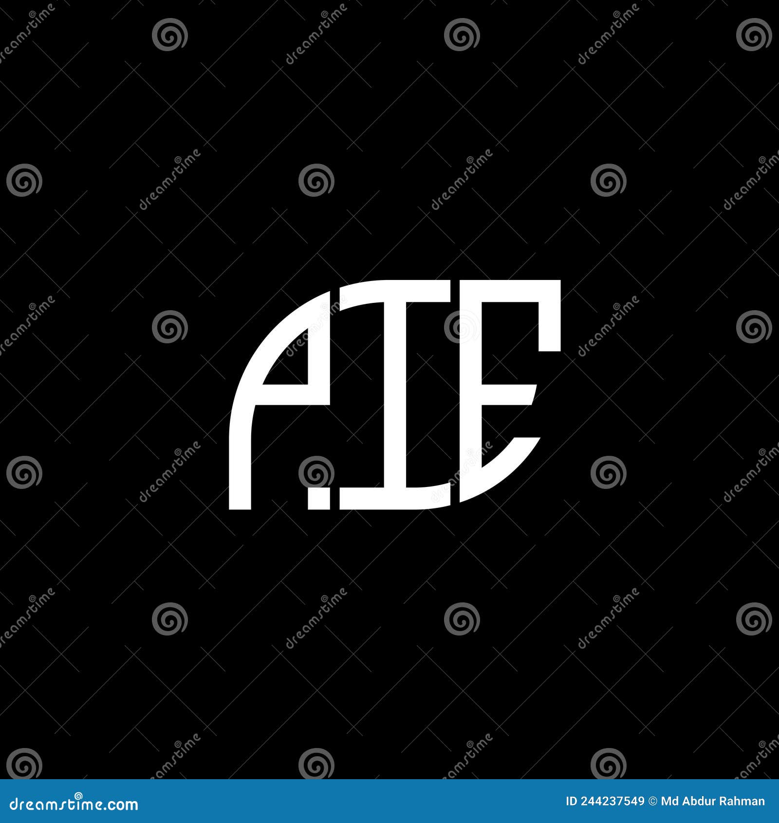PIE Letter Logo Design on Black Background.PIE Creative Initials Letter ...