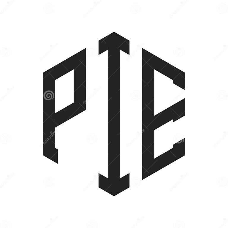 PIE Logo Design. Initial Letter PIE Monogram Logo Using Hexagon Shape ...