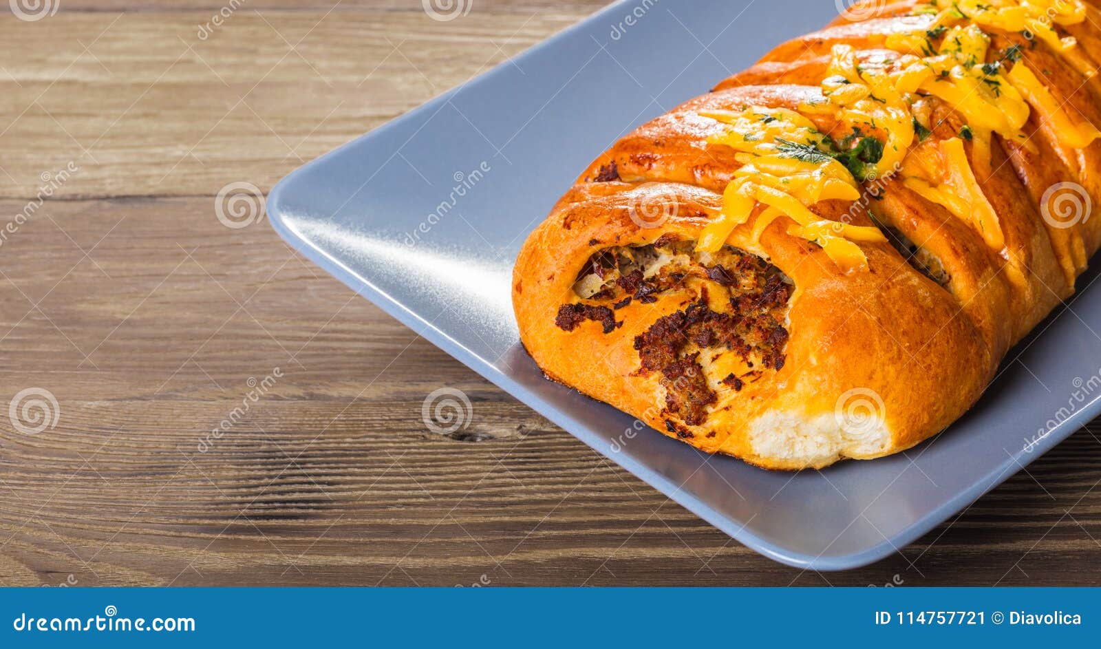 Pie with meat and cheese stock image. Image of homemade - 114757721