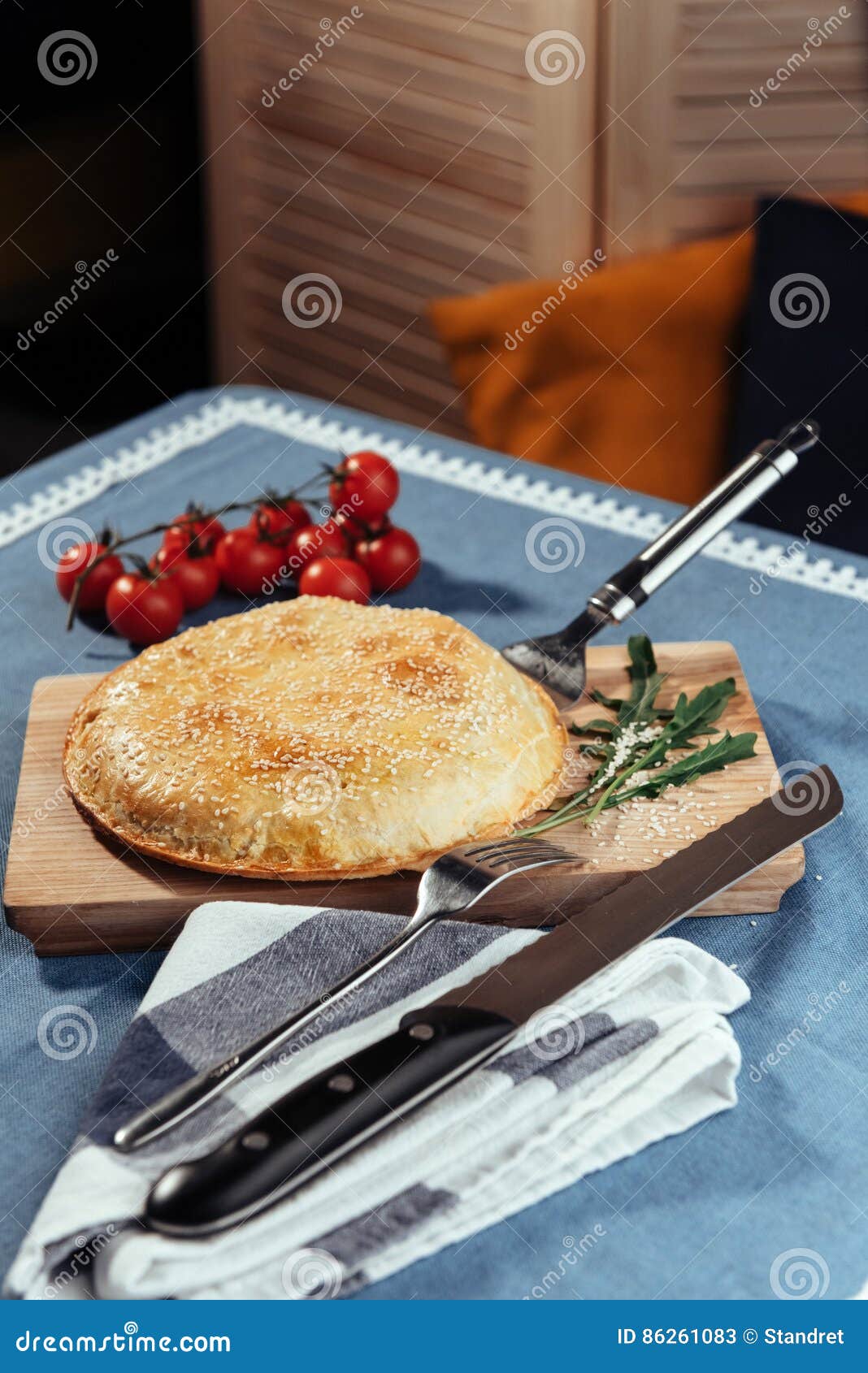 Pie with Meat, Homemade Cakes. Advertising Shooting Menu. Stock Image ...