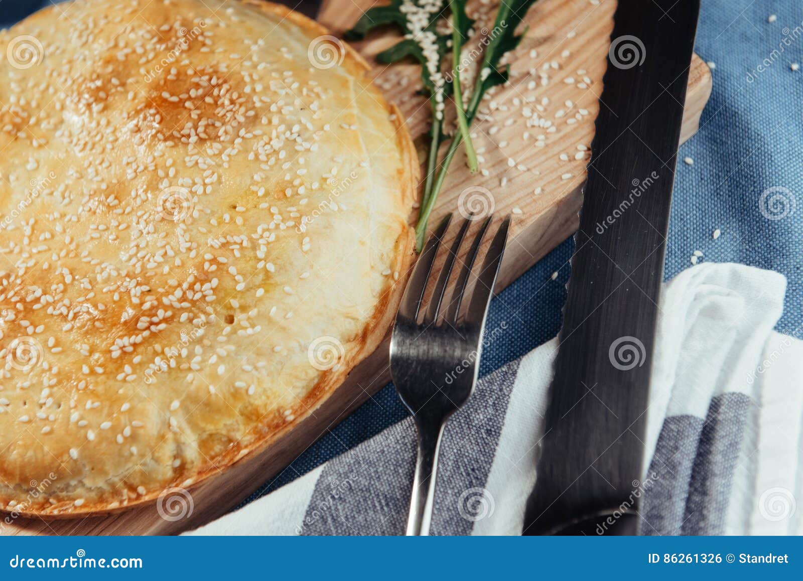 Pie with Meat, Homemade Cakes. Advertising Shooting Menu. Stock Photo ...