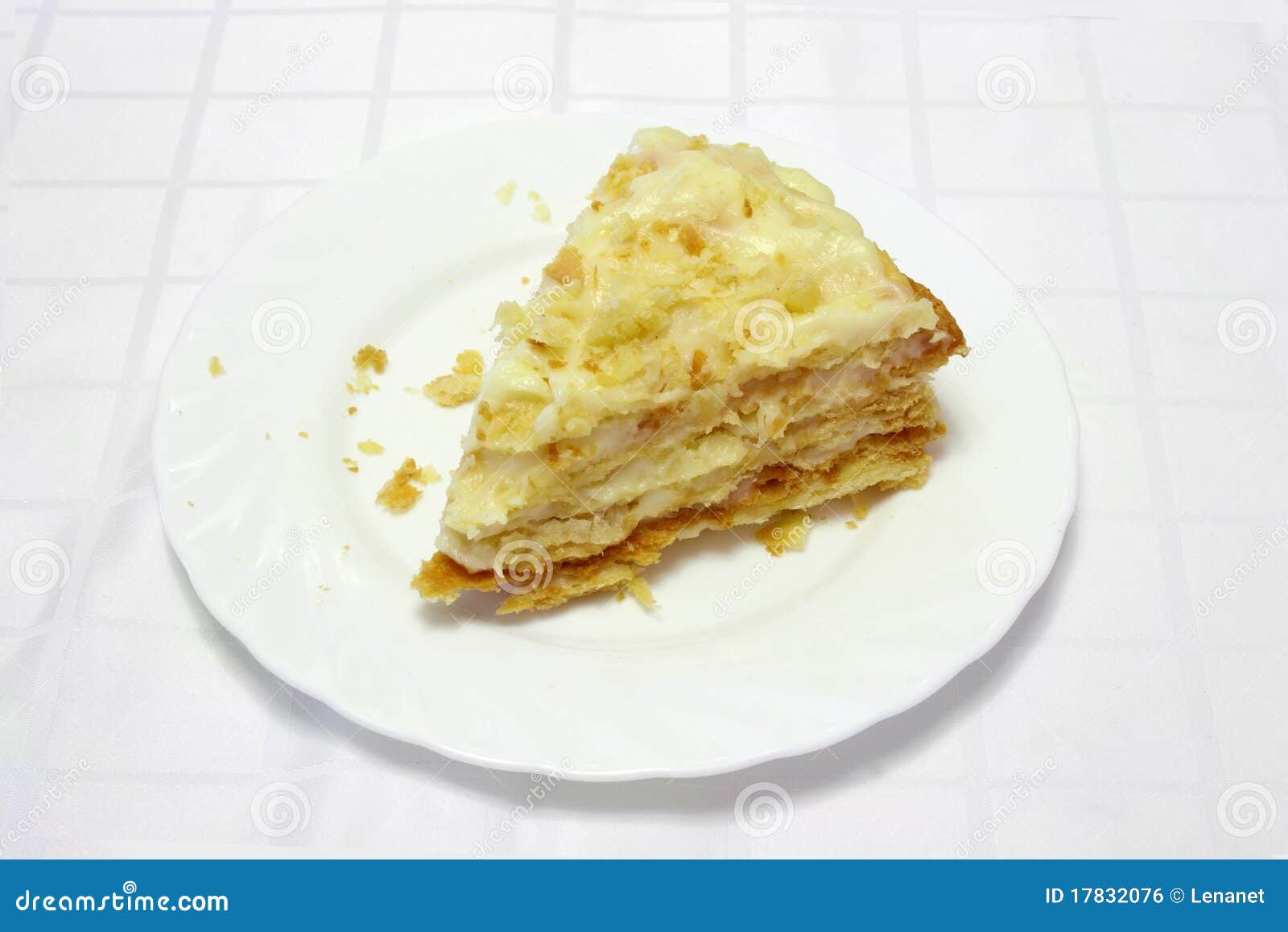 Pie Napoleon part stock photo. Image of custard, design - 17832076
