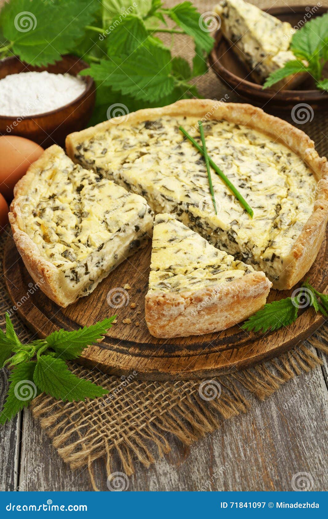 Pie with nettle stock image. Image of cottage, healthy - 71841097