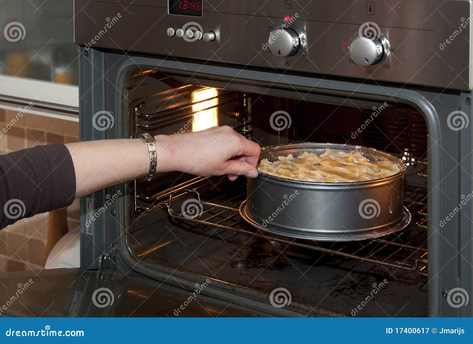 Pie in the oven stock image. Image of cake, flour, oven - 17400617