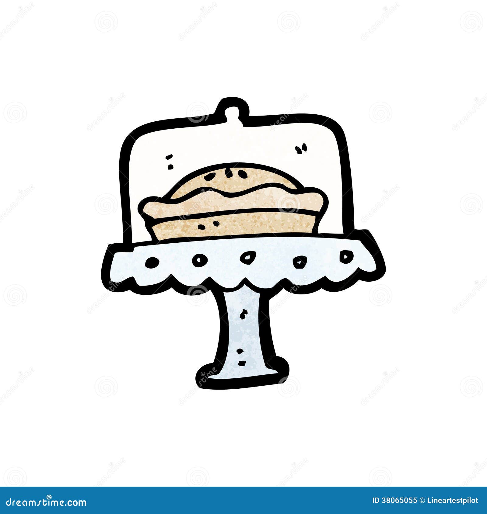 Pie on pedestal cartoon stock vector. Illustration of character - 38065055
