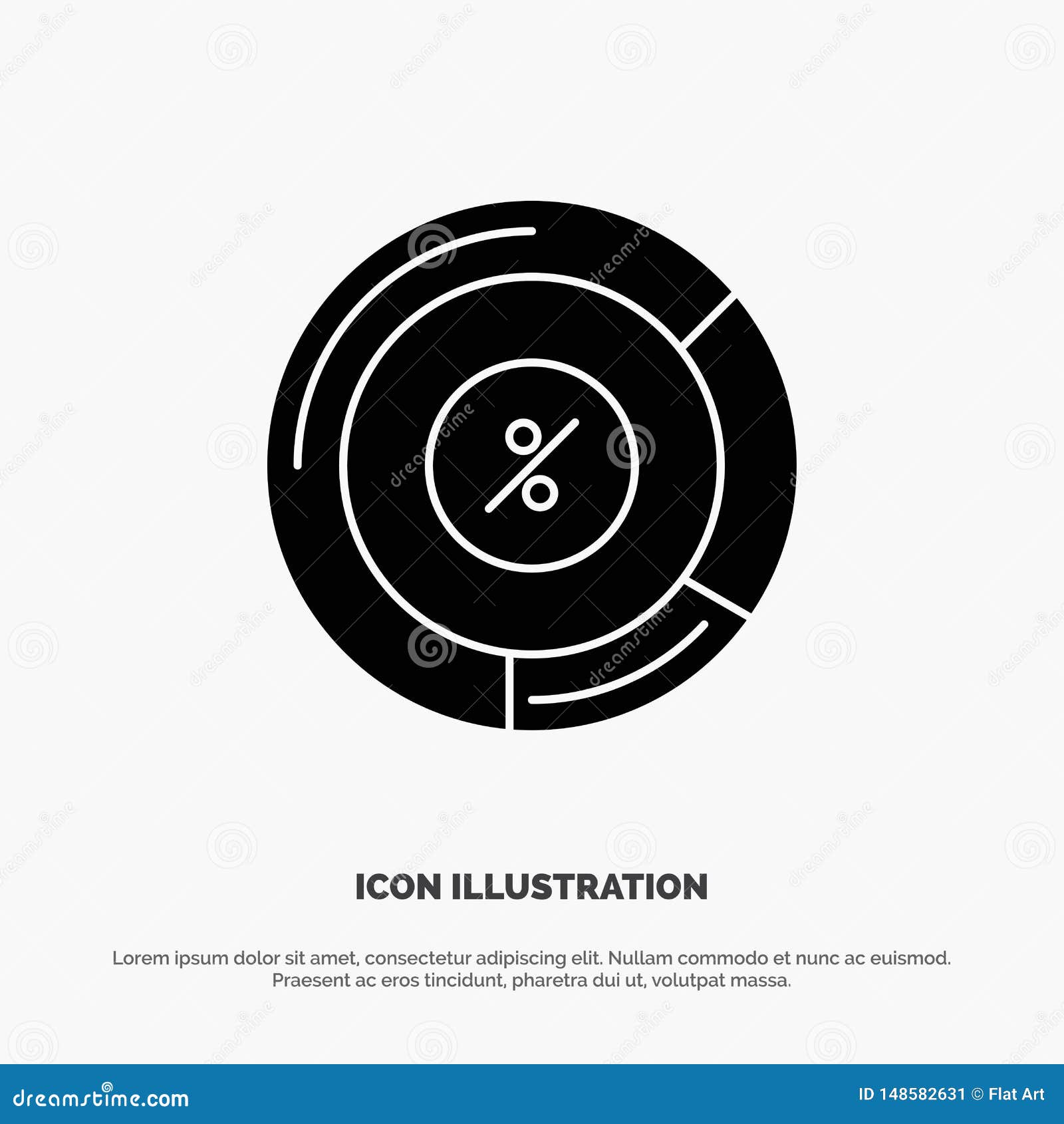 Pie, Percentage, Chart, Share Solid Glyph Icon Vector Stock Vector ...