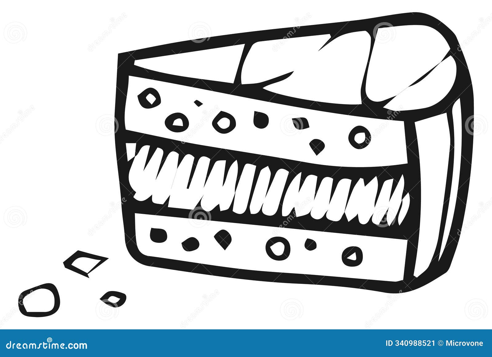 Pie Slice Doodle. Cake Piece Sweet Drawing Stock Illustration ...
