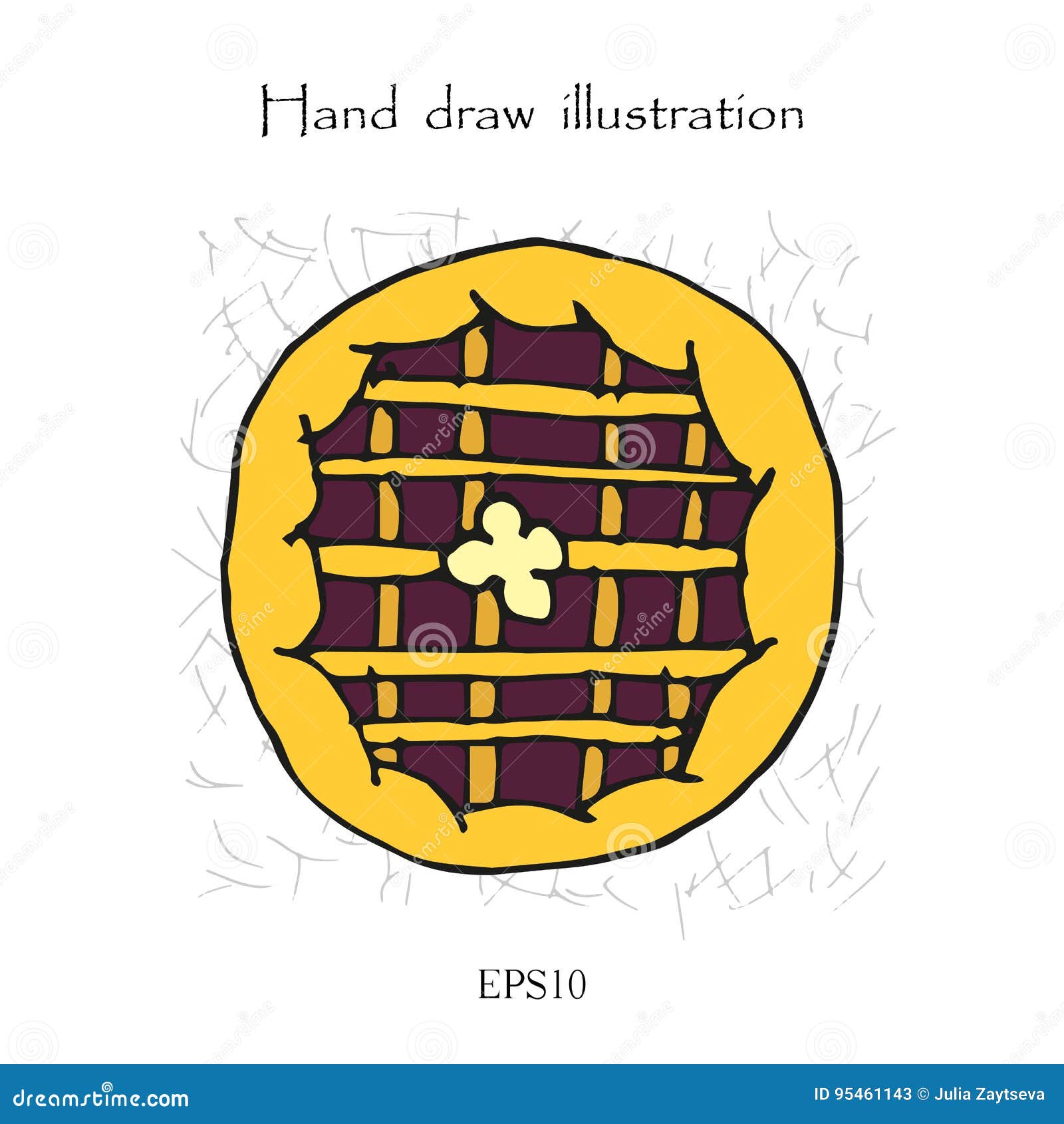 Pie with Stuffing, Hand Drawing Illustration Stock Illustration ...