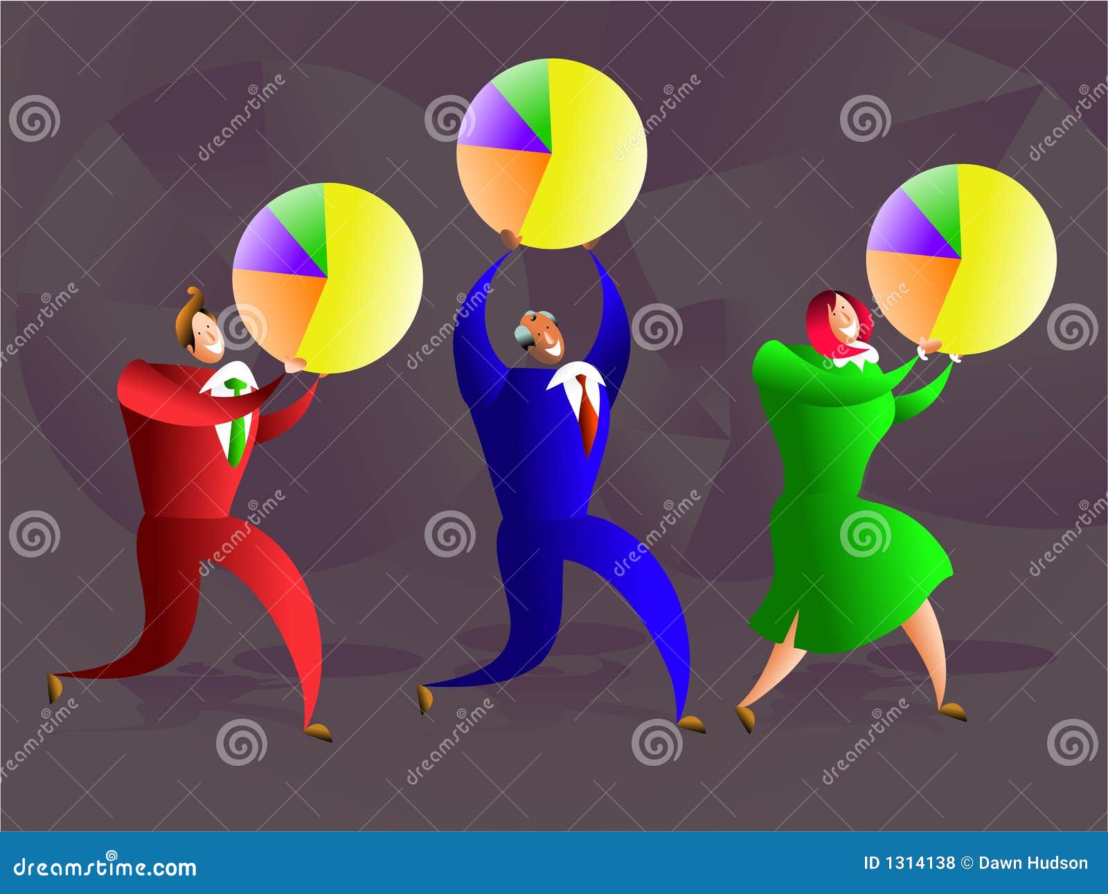 Pie team stock illustration. Illustration of executives - 1314138