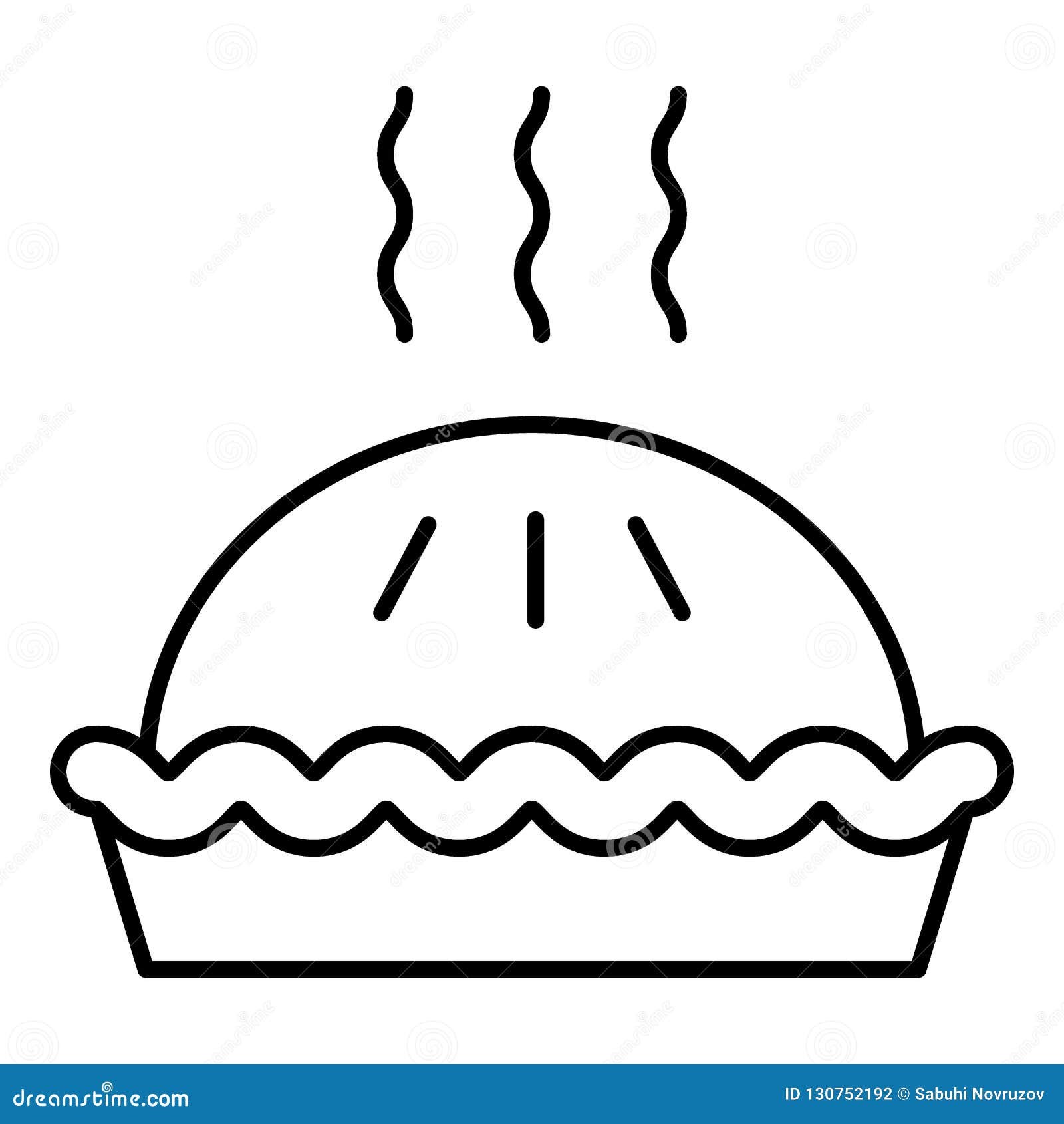 Pie Thin Line Icon. Dessert Vector Illustration Isolated on White Stock ...