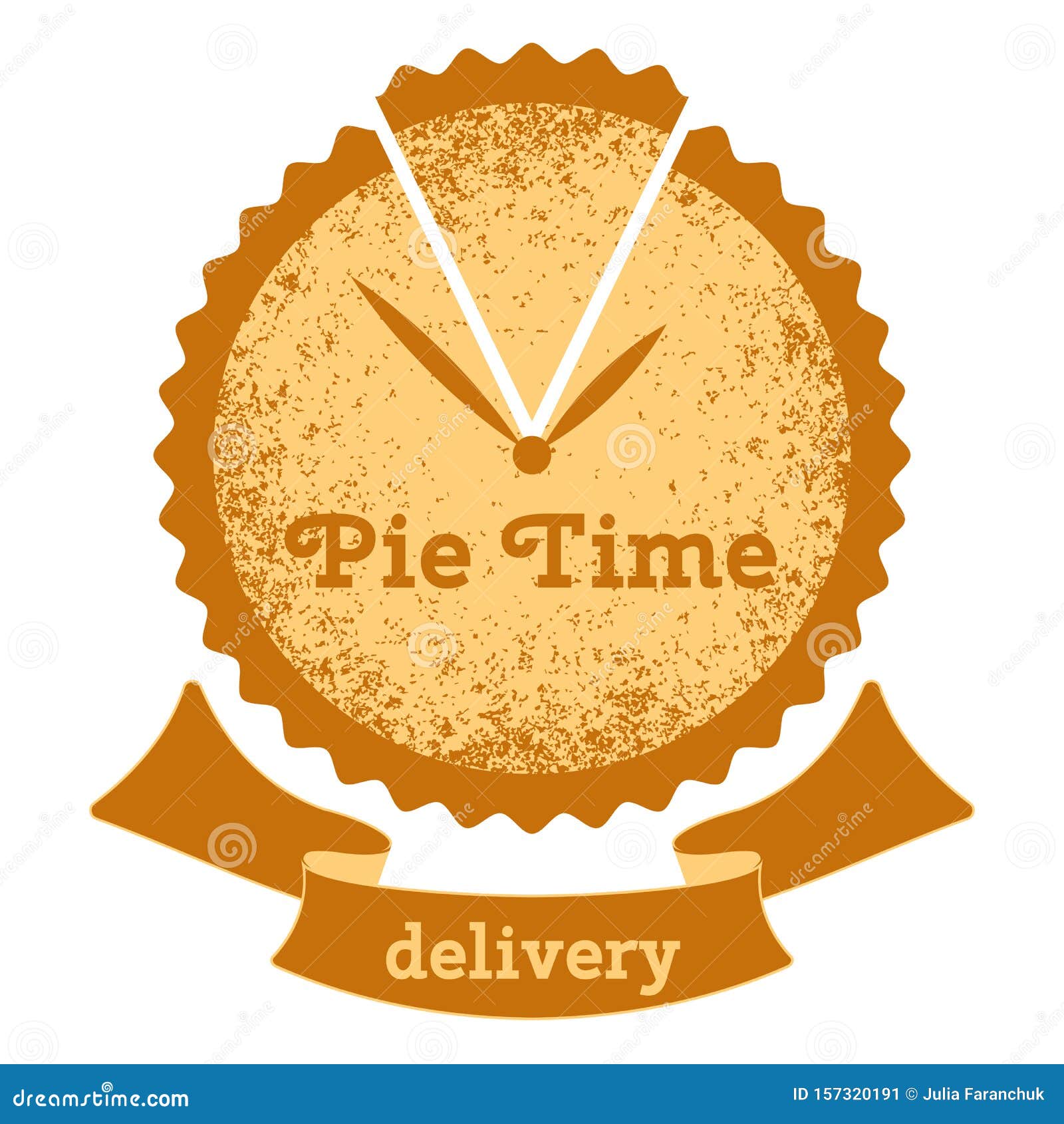 Pie Time. Logo for the Bakery. Cake - a Symbol Clock with Hands Stock ...