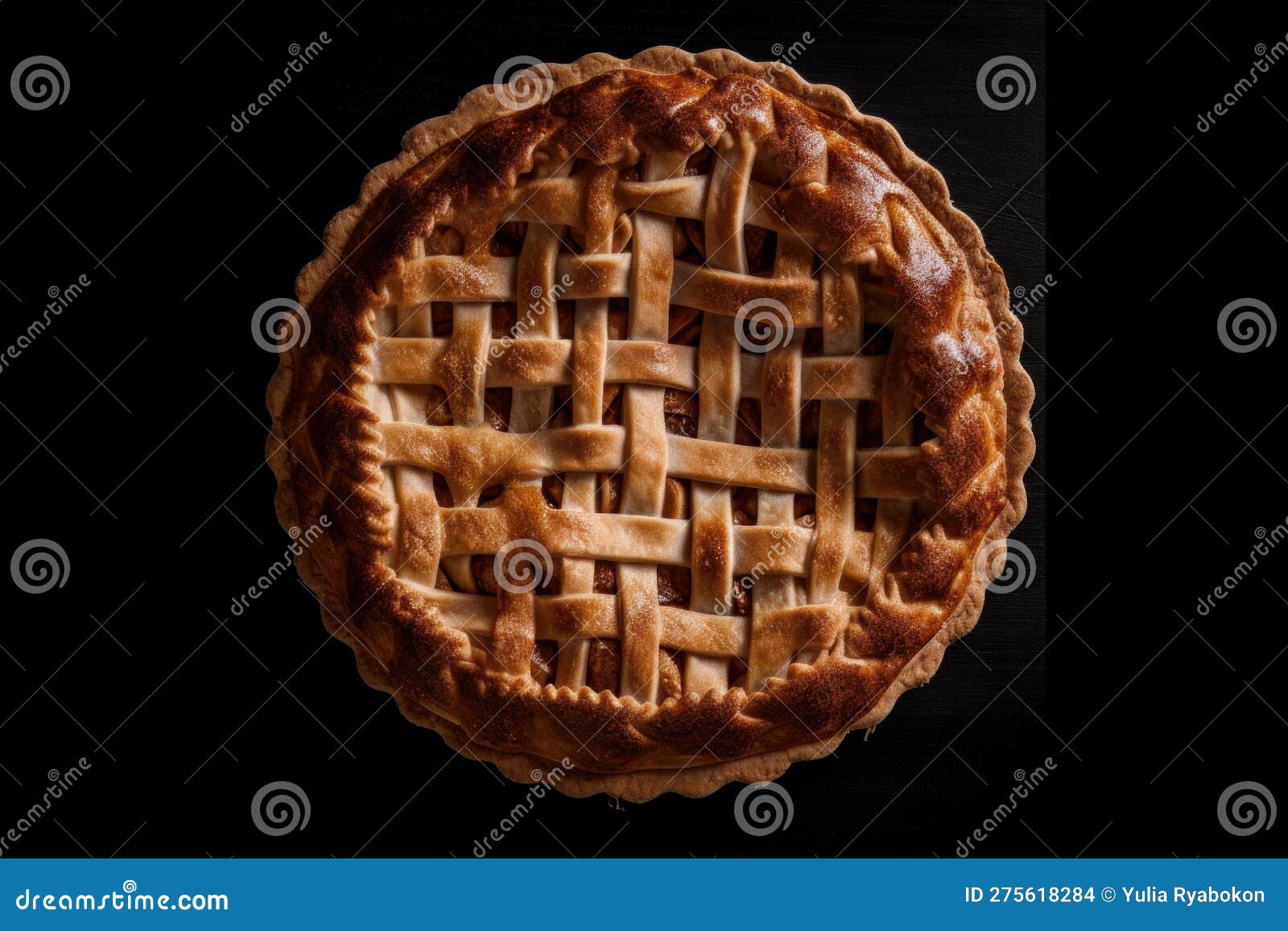 Pie top view. Generate Ai stock illustration. Illustration of lunch ...