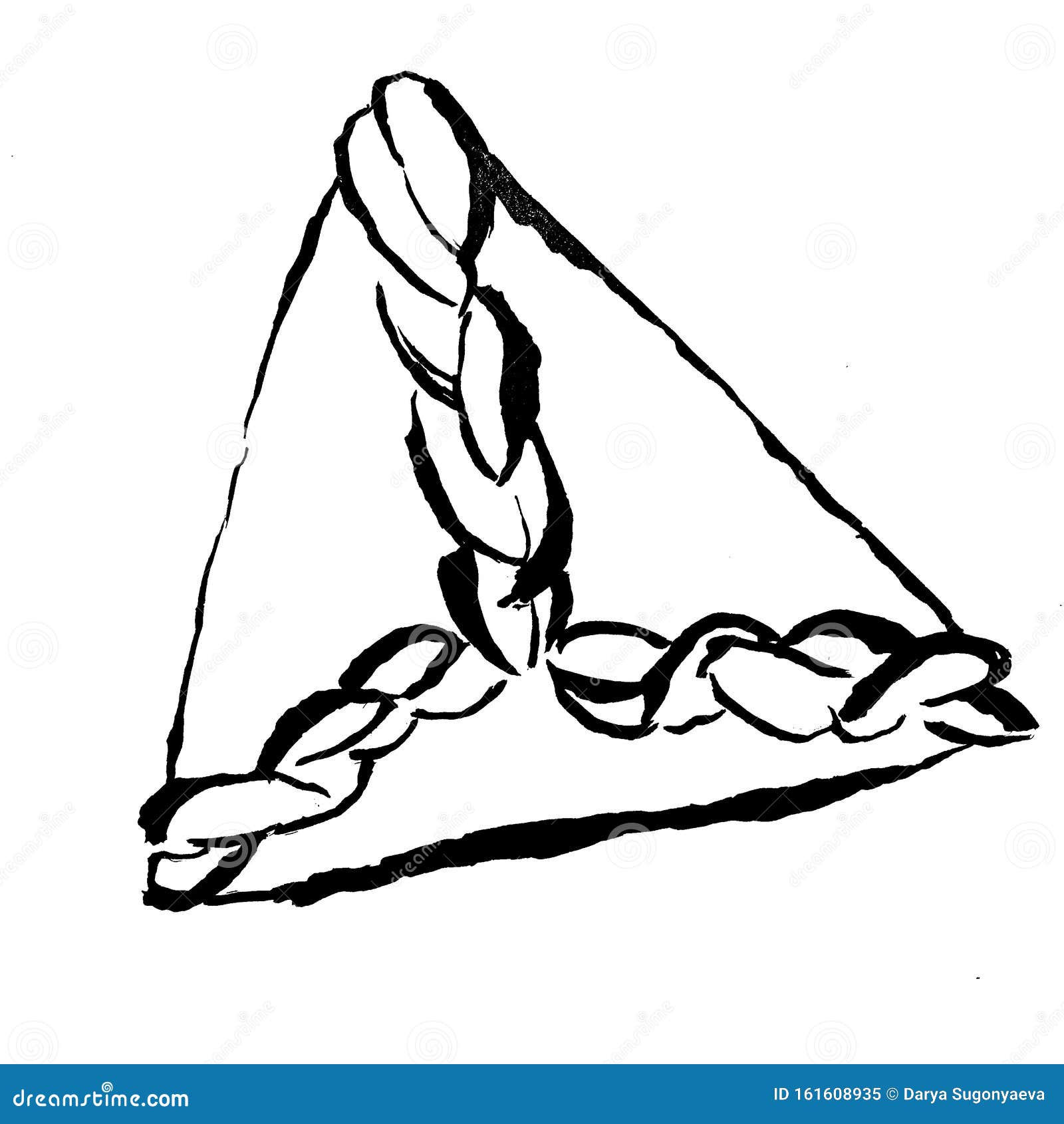Pie Triangular Shape Pastry Ink Illustration Stock Illustration ...