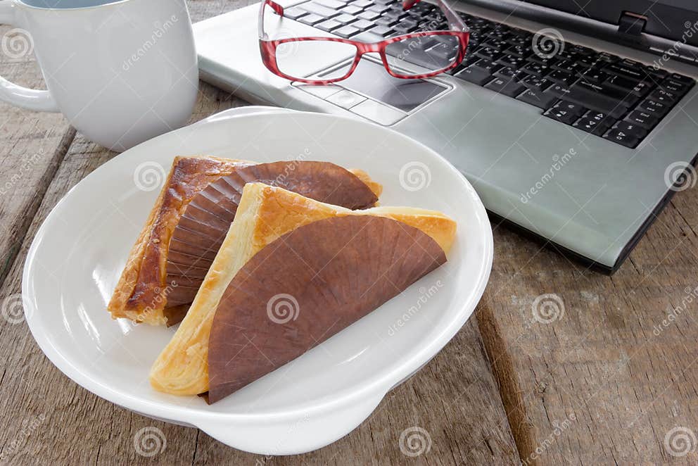 Pie Triangular Shape on White Dish Stock Image - Image of flour, diet ...
