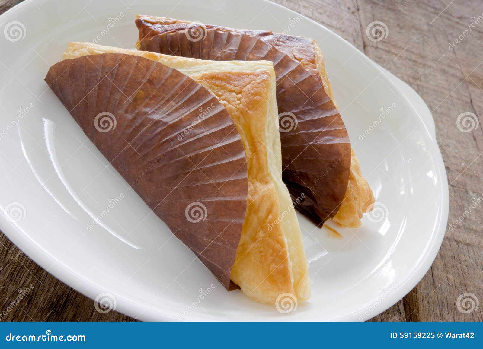 Pie Triangular Shape on White Dish Stock Image - Image of cooked, fried ...