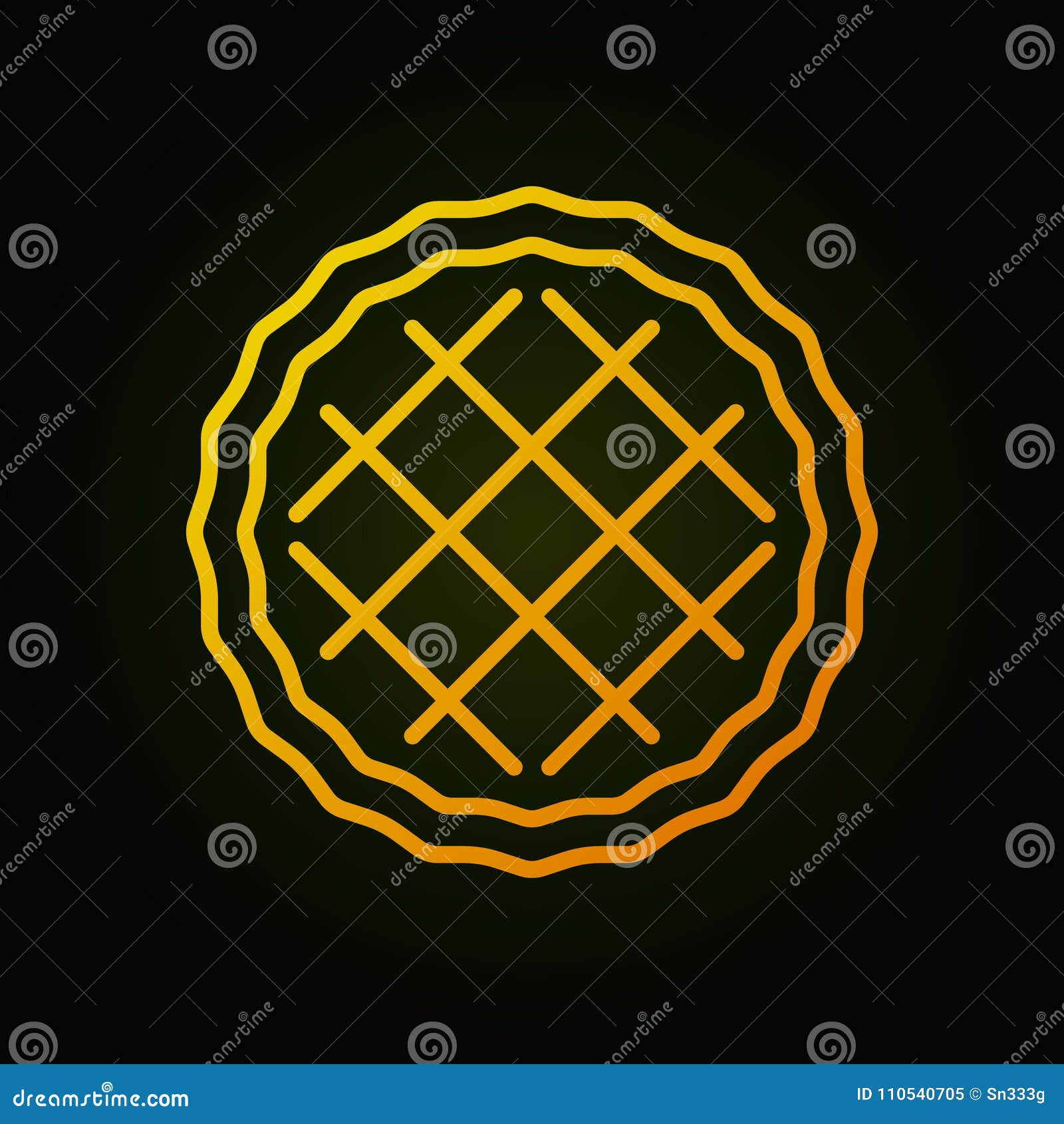 Pie Yellow Minimal Icon. Vector Concept Linear Symbol Stock Vector ...