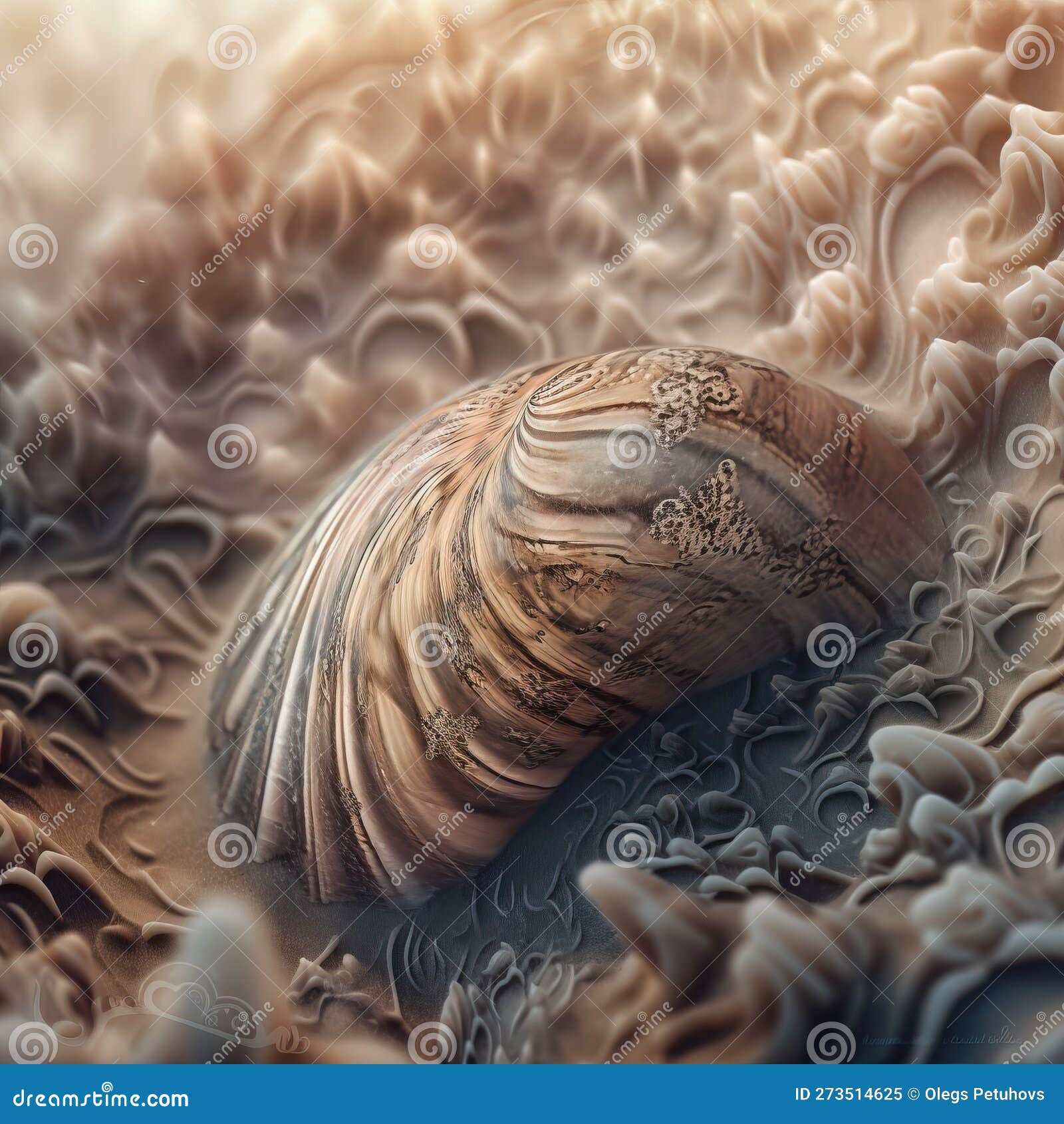 A Piece of Art that Looks Like a Shell on a Surface Stock Illustration ...