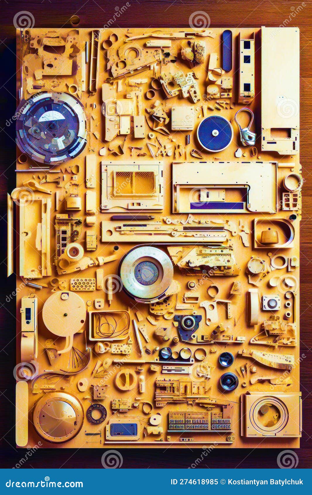 Piece of Art Made Out of Assorted Parts of Computer Keyboard ...