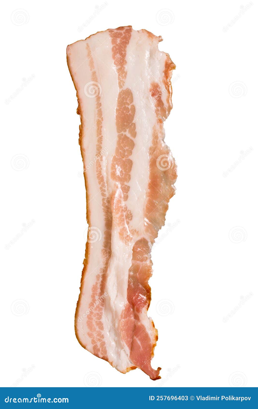 Piece of Bacon Isolated on White Stock Image - Image of bacon, strip ...